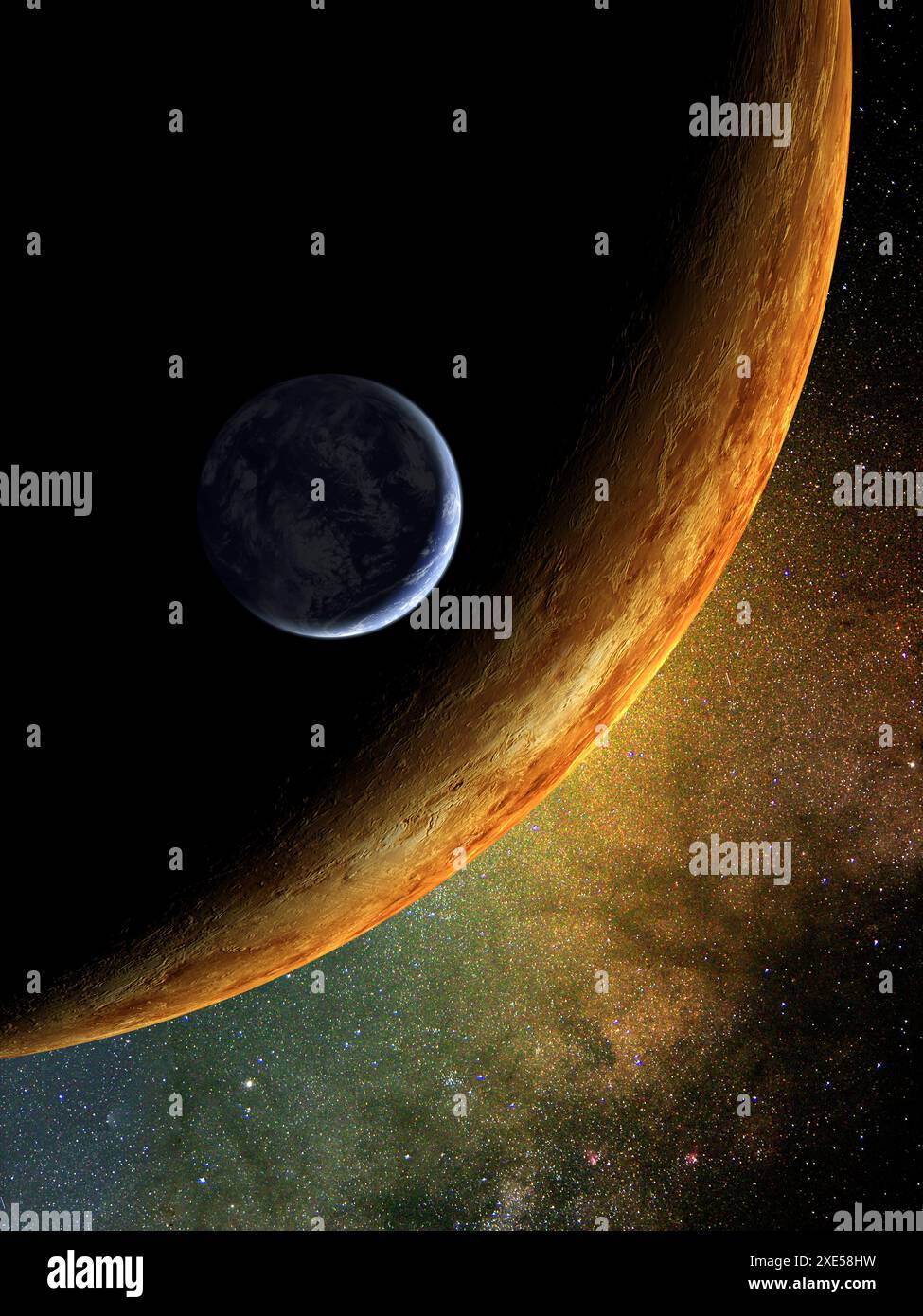 Giant planets and Earth-like exoplanets Stock Photo - Alamy