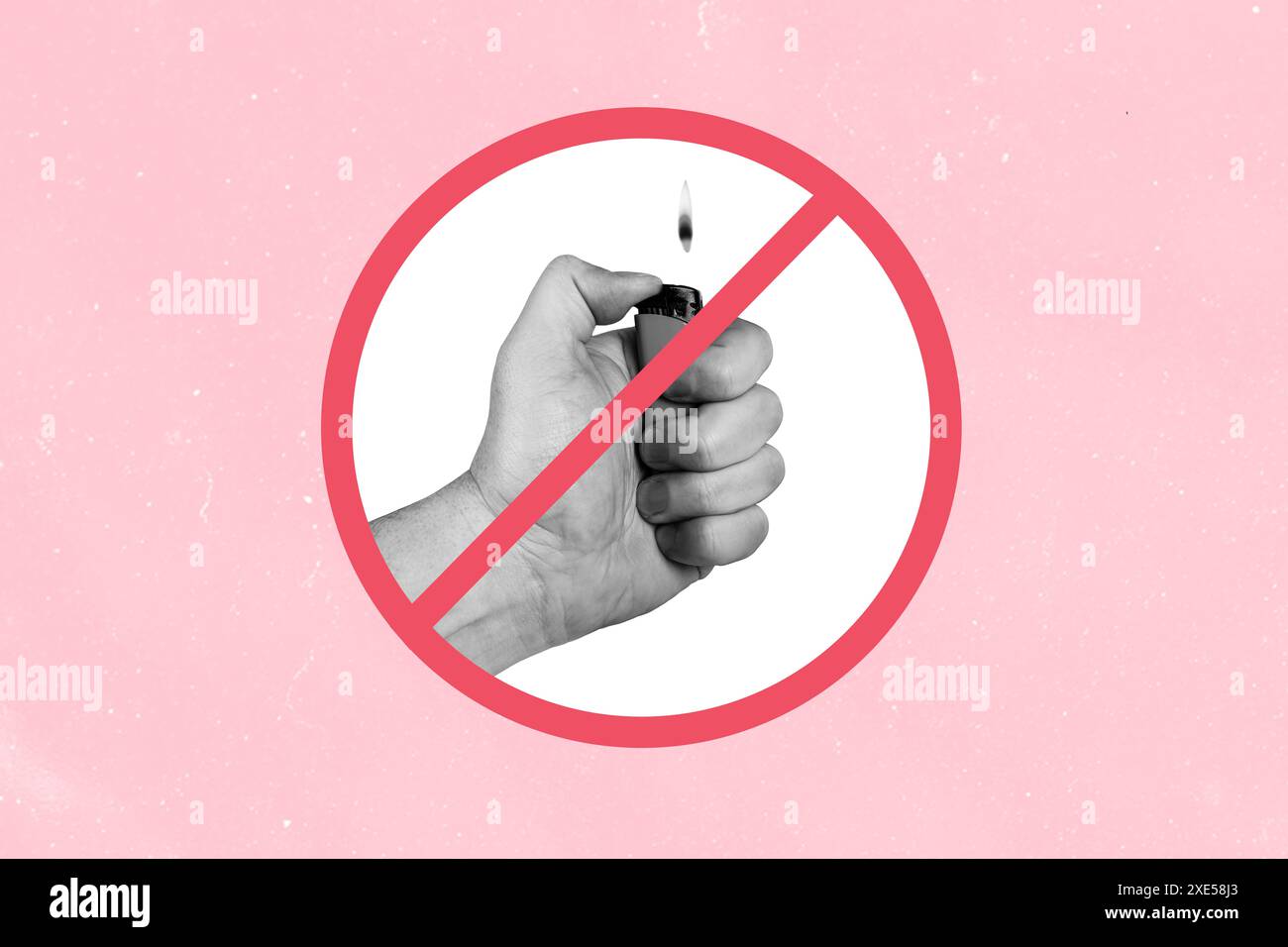 Composite photo collage of hand hold lighter fire flicker flammable ...