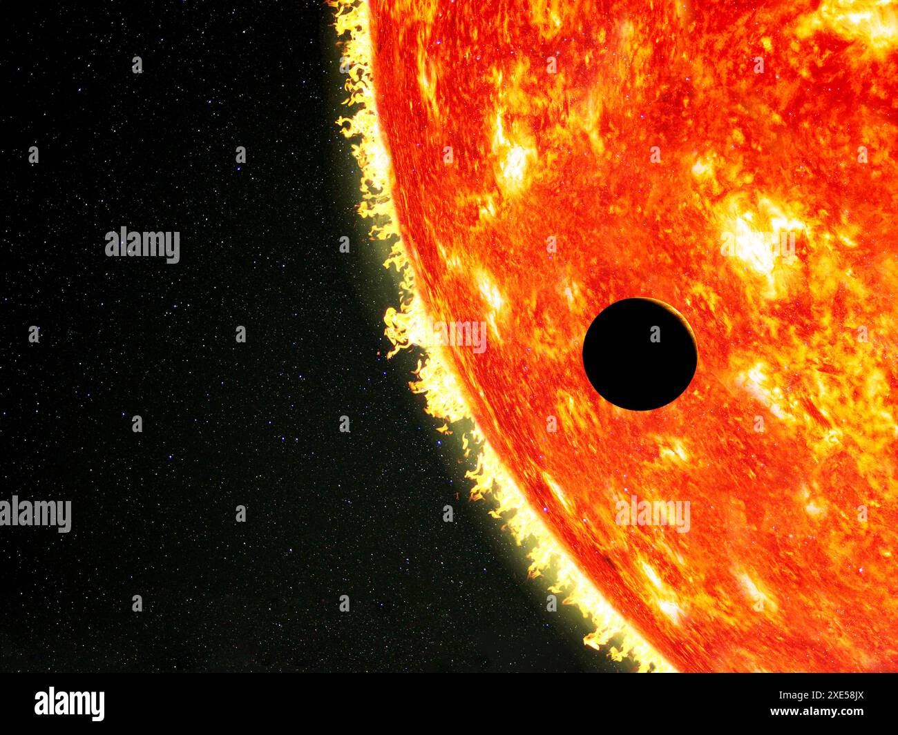 Asteroid crossing a giant star Stock Photo - Alamy