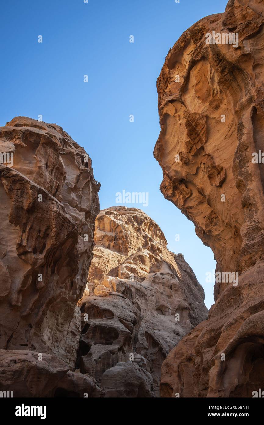 Vertical Scenery of Rocky Landscape in Jordan. Little Petra Outdoor ...