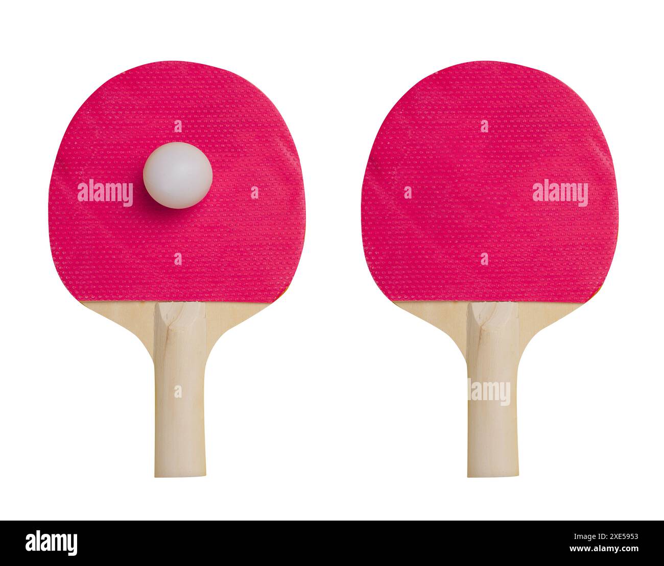 Wooden ping pong tennis racket and plastic ball Stock Photo - Alamy