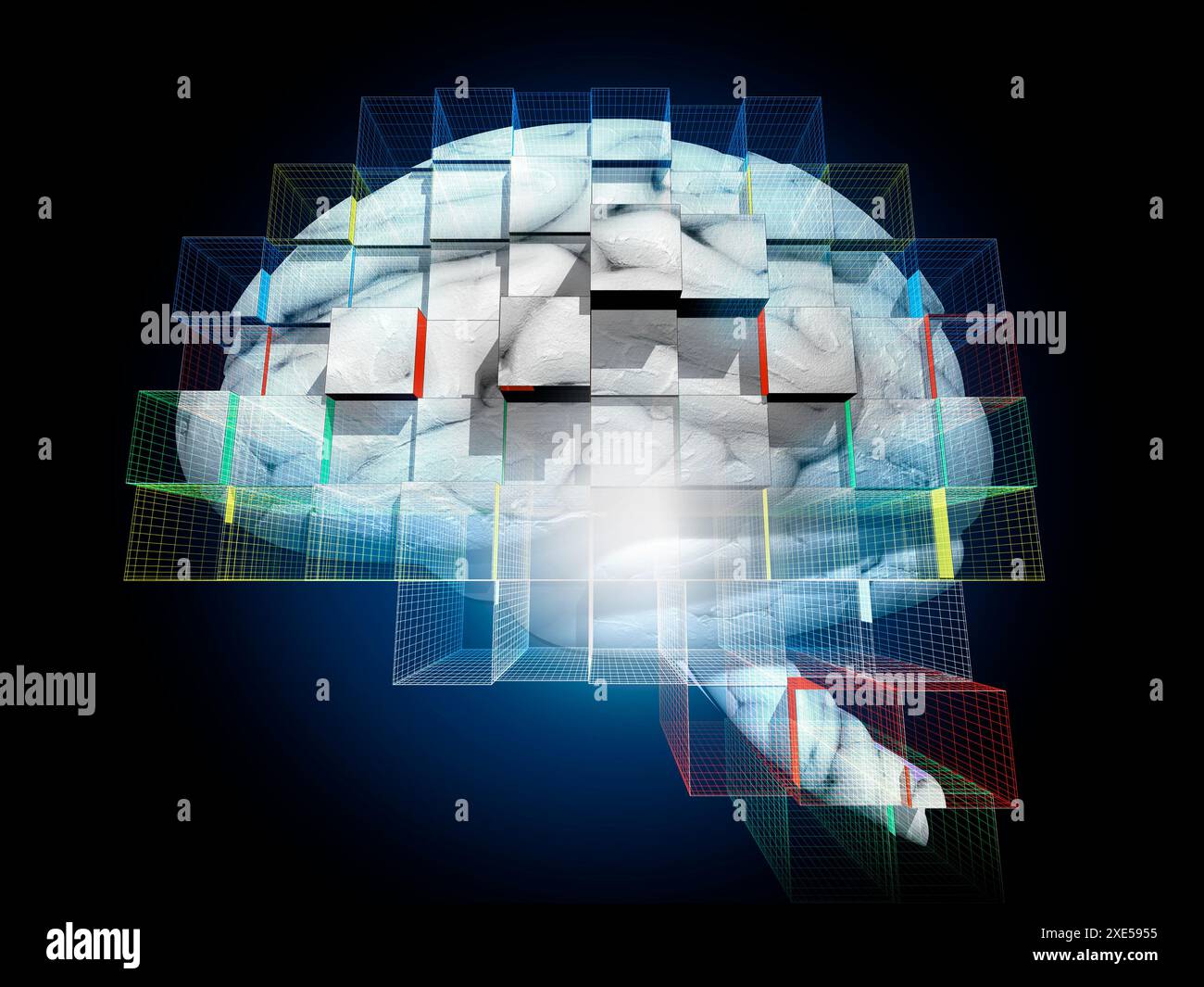 Blocked person's brain Stock Photo - Alamy