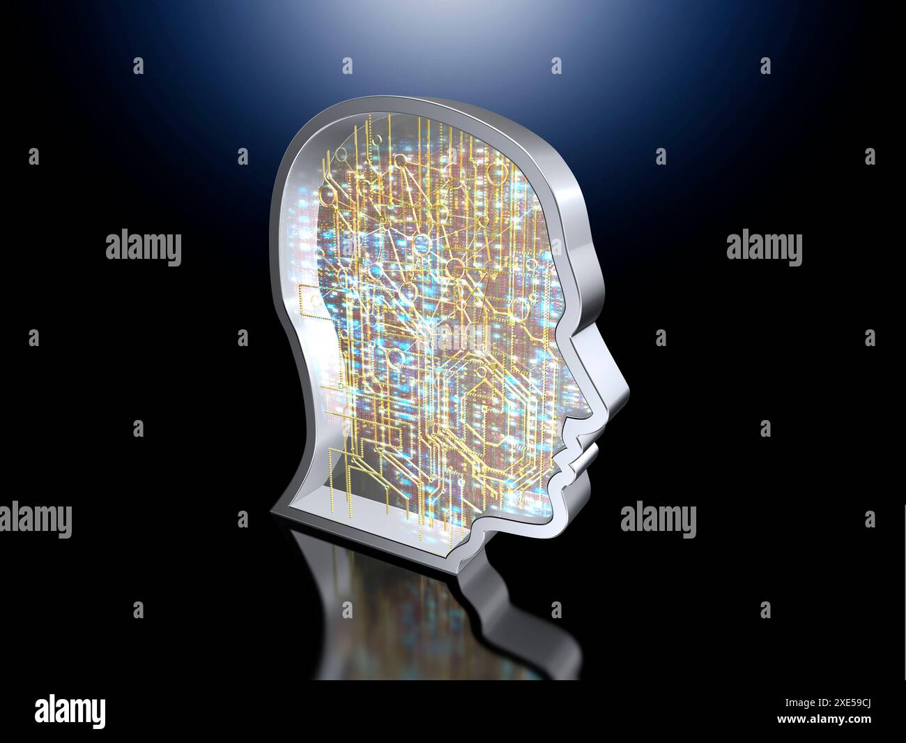 Face-shaped electronic circuits Stock Photo - Alamy
