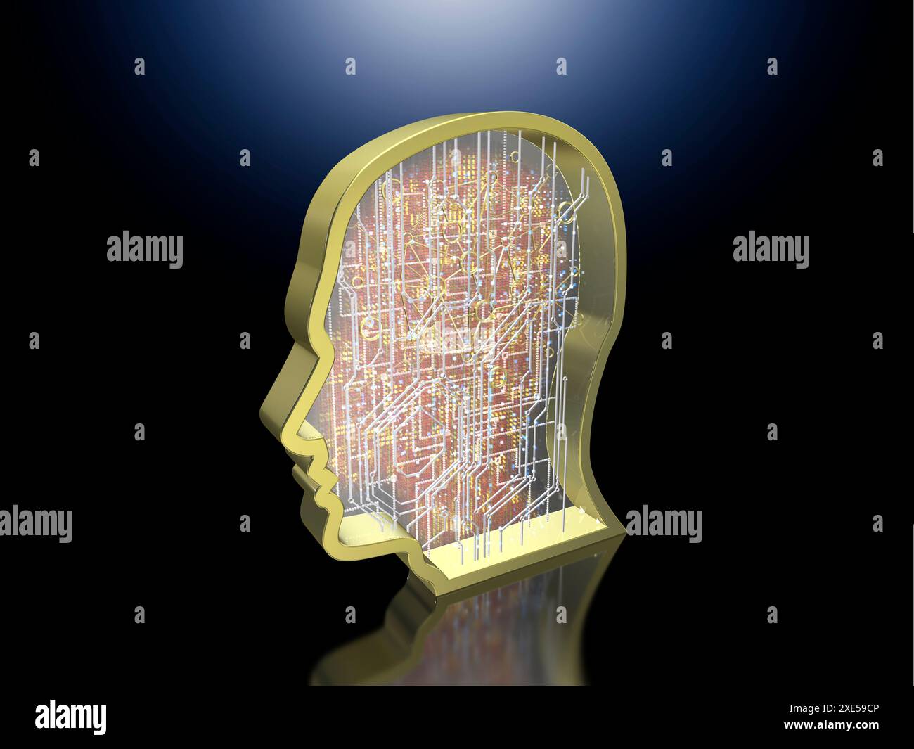 Face-shaped electronic circuits Stock Photo - Alamy