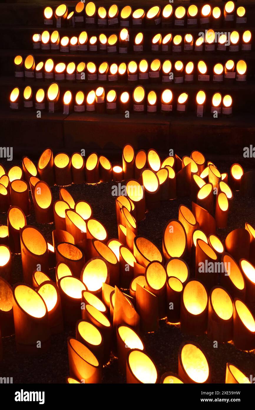 Lanterns in bamboo tubes Stock Photo - Alamy