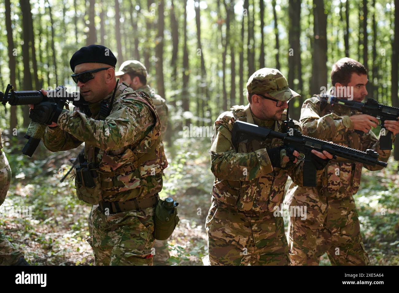A specialized military antiterrorist unit conducts a covert operation ...