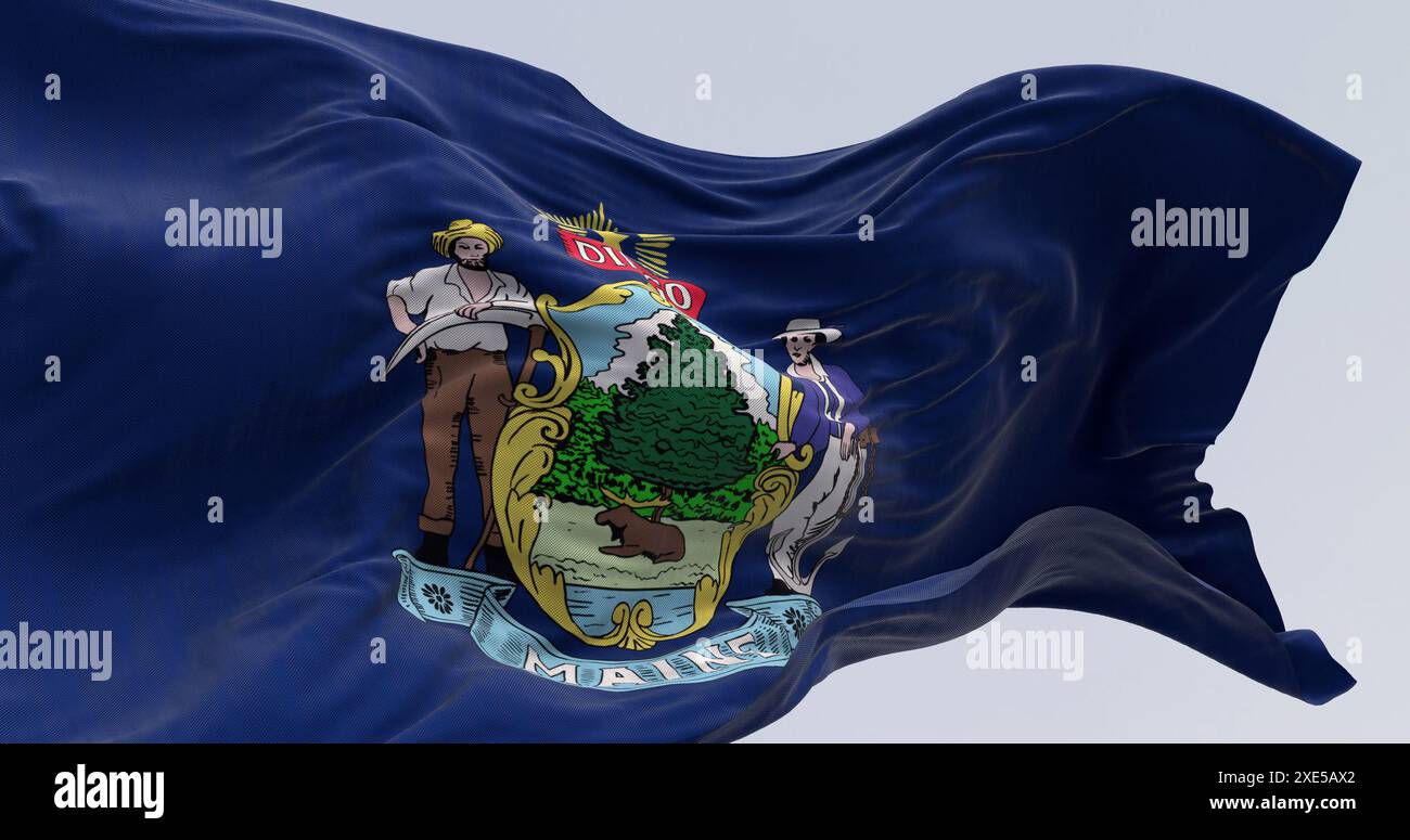 Maine us state waving hi-res stock photography and images - Alamy