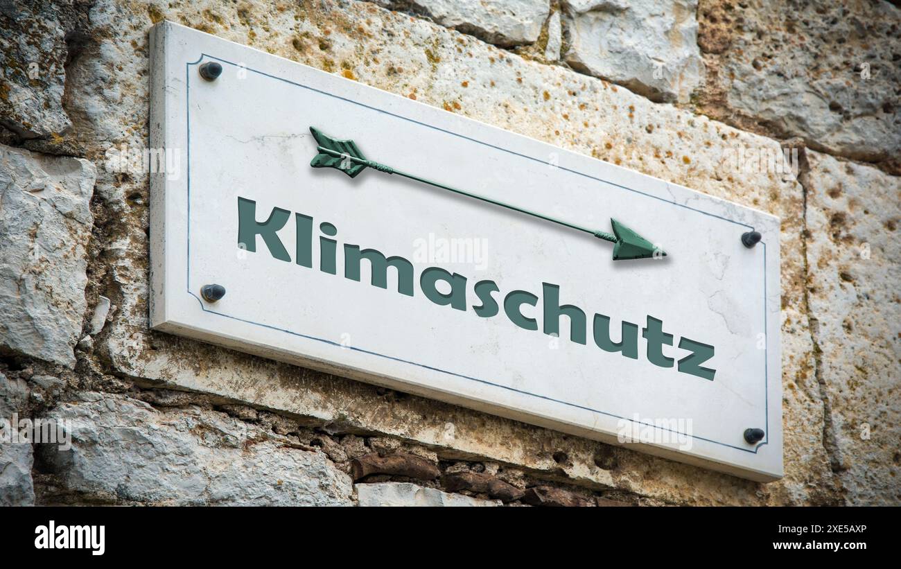 Signposts the direct way to climate protection Stock Photo - Alamy