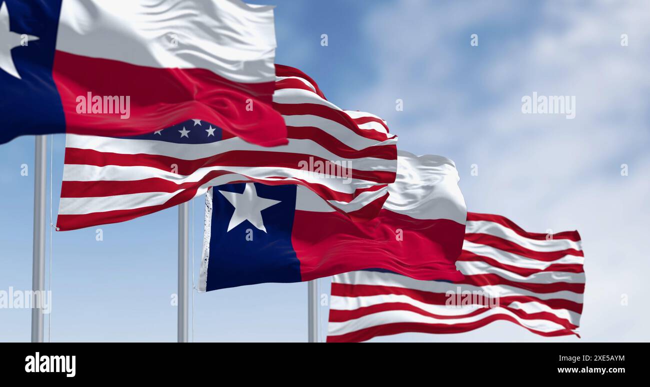 Texas flag waving in wind hi-res stock photography and images - Alamy