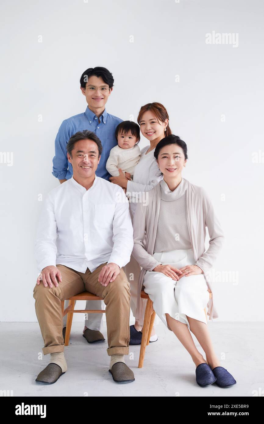 Portrait of a three-generation family Stock Photo - Alamy