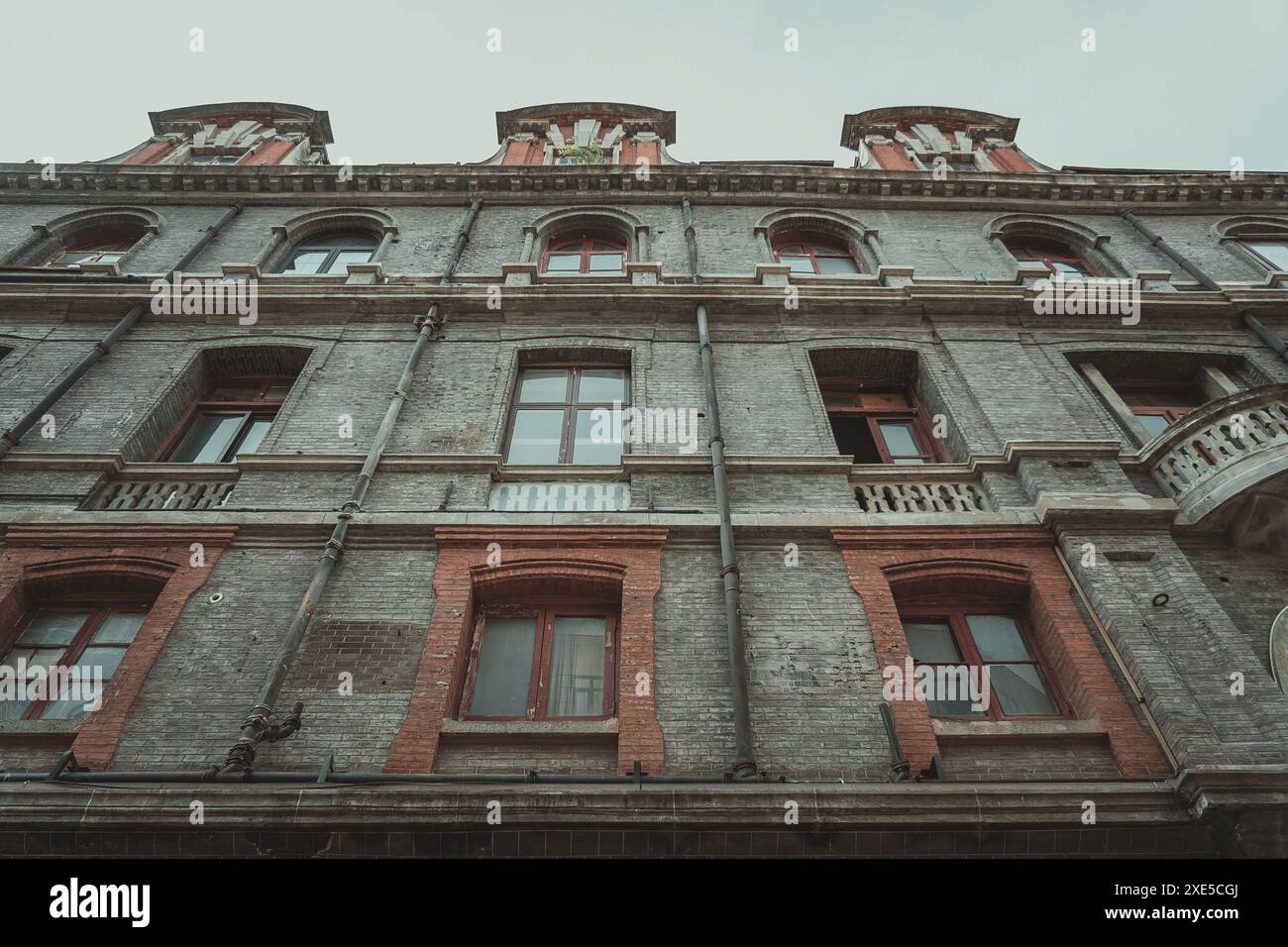 traditional building exterior facade close-up details in Shanghai ...
