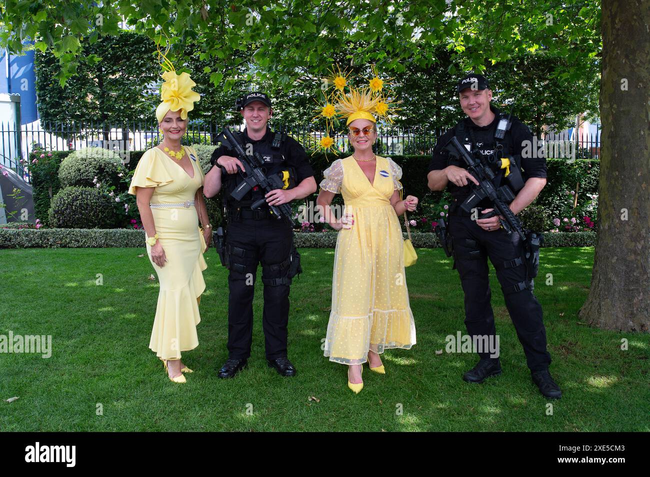 The Ascot Milliner, Viv Jenner (L) and Rachel Ellis Oates wear vibrant ...