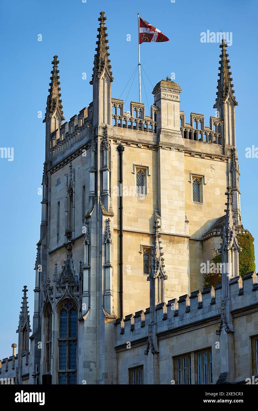 The square tower of Pitt building. Cambridge. Cambridgeshire. United ...