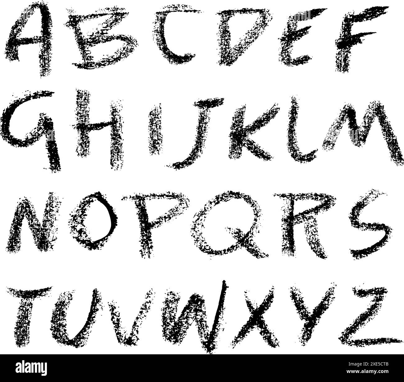 Hand Drawn Grunge Chalk Textured Font Stock Vector Image & Art - Alamy