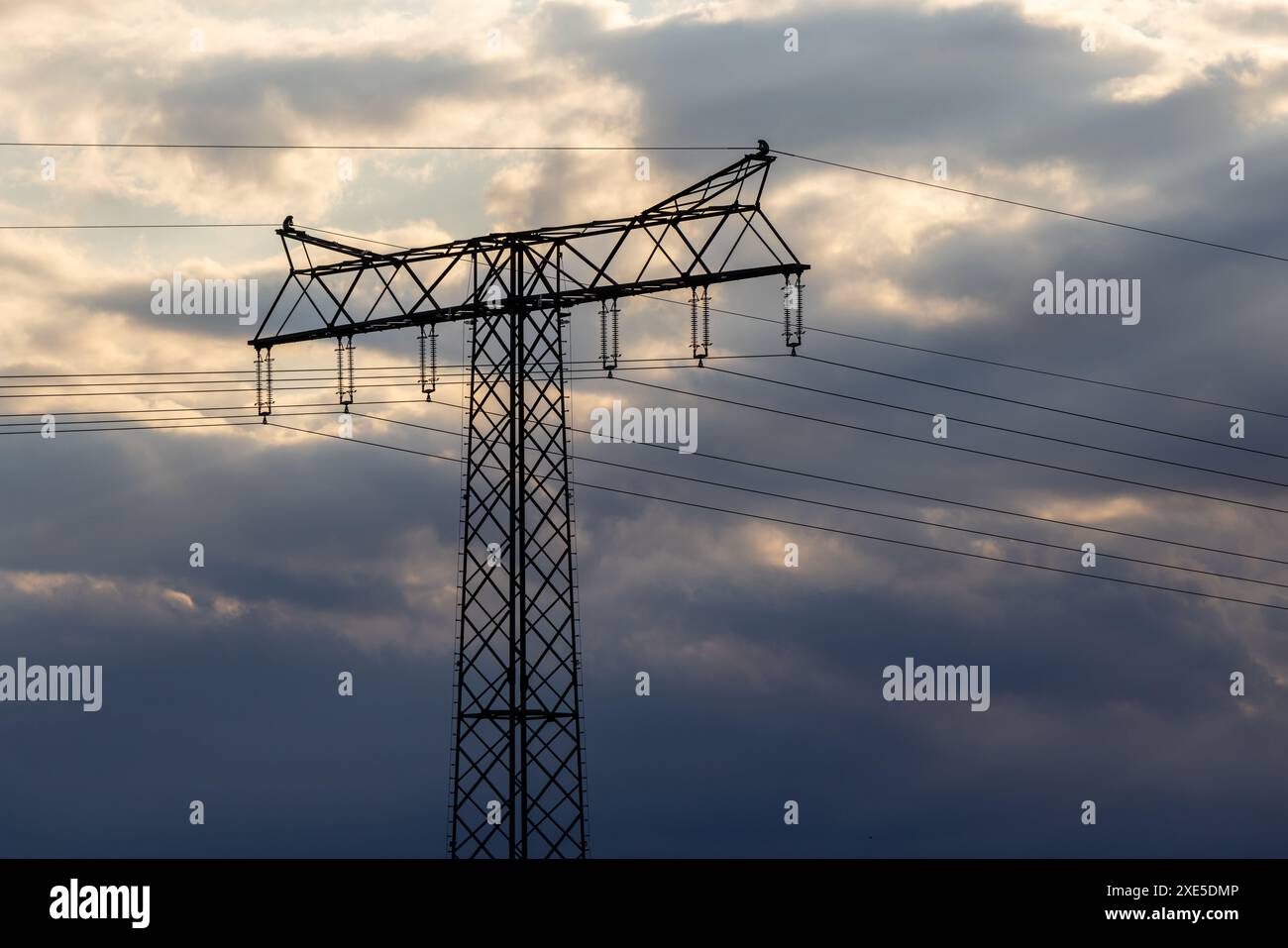 Overhead high-voltage line Stock Photo - Alamy