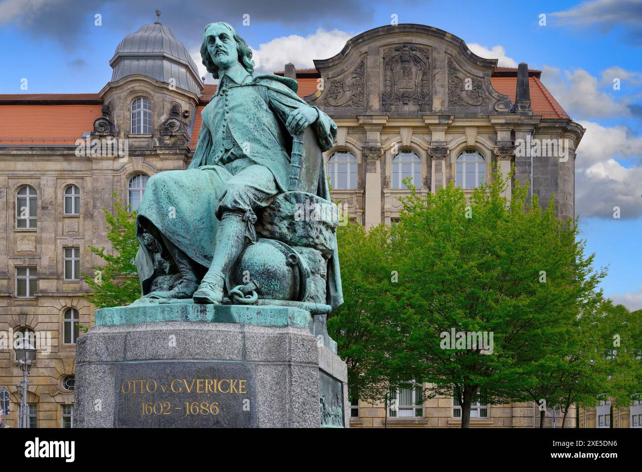 Physicist Otto von Guericke statue, Magdeburg, Saxony Anhalt, Germany ...