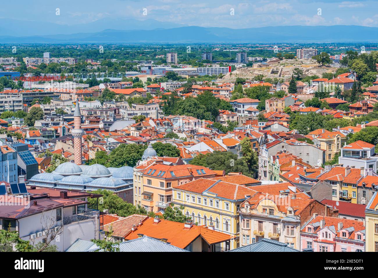 Plovdiv, Bulgaria. Scenic view of the Old Town district with the Friday ...