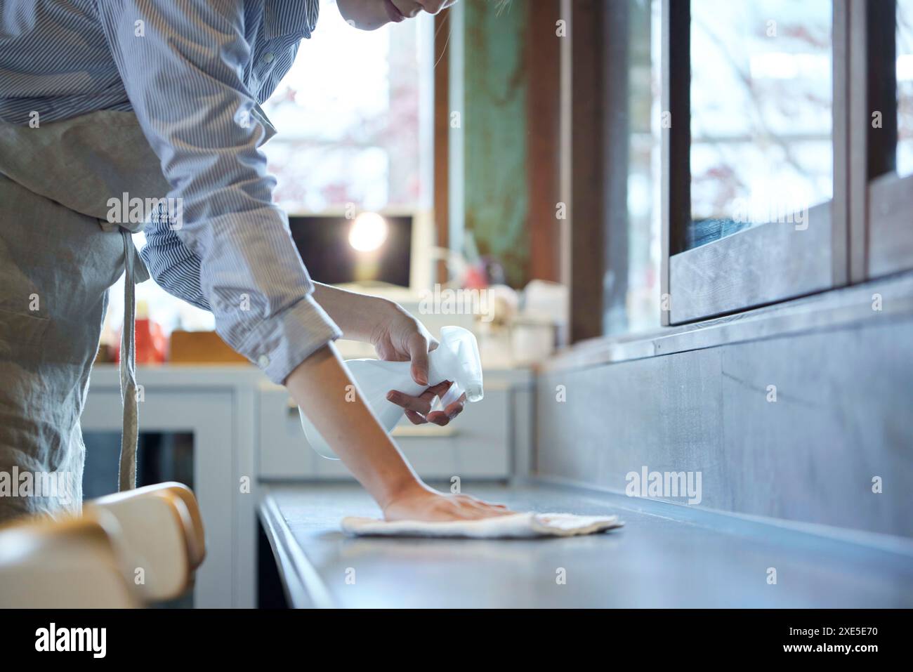 Young Japanese woman cleaning the house Stock Photo - Alamy