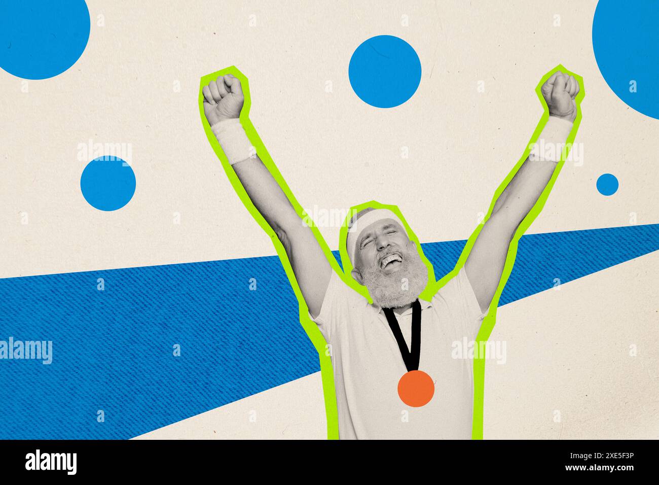 Composite trend artwork sketch image 3D photo collage of sport effort ...