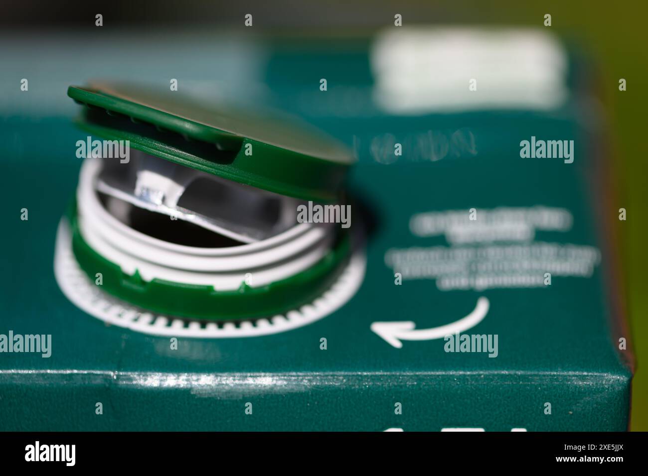 Dresden, Germany. 26th June, 2024. A juice carton stands on a table ...