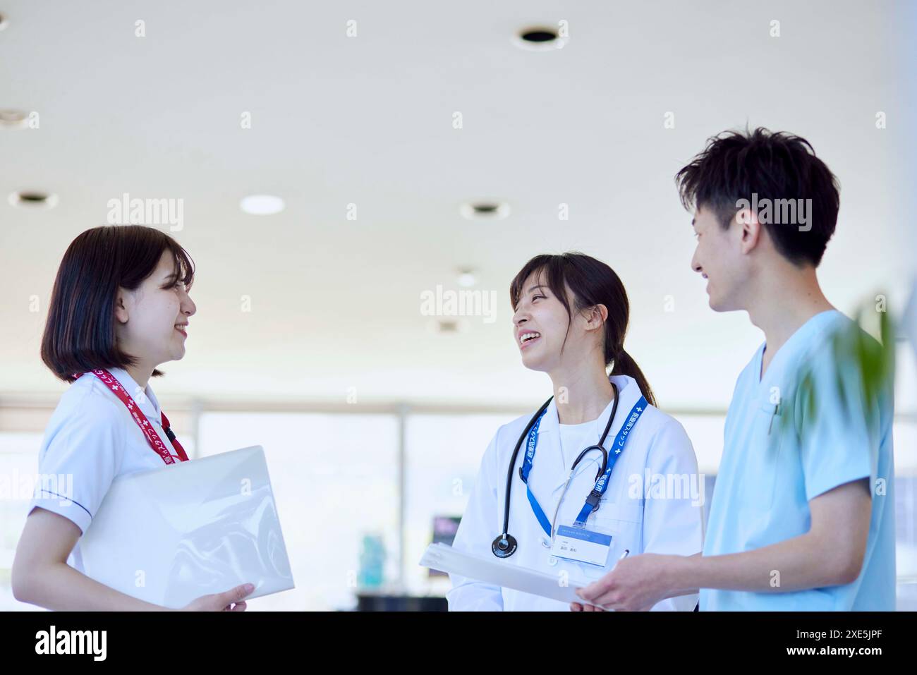 Doctor and nurse having a meeting Stock Photo - Alamy