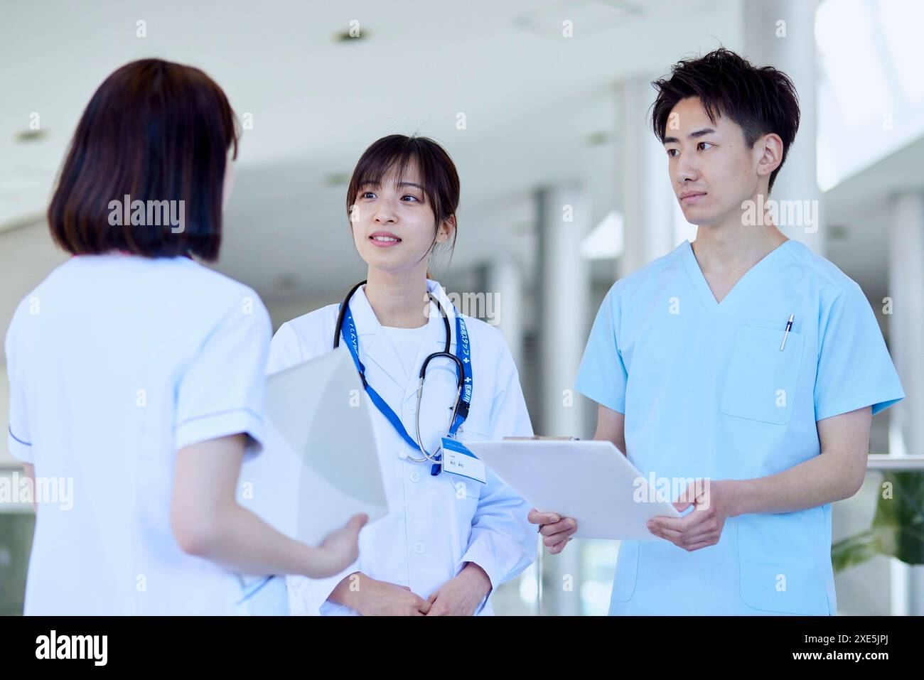 Doctor and nurse having a meeting Stock Photo - Alamy