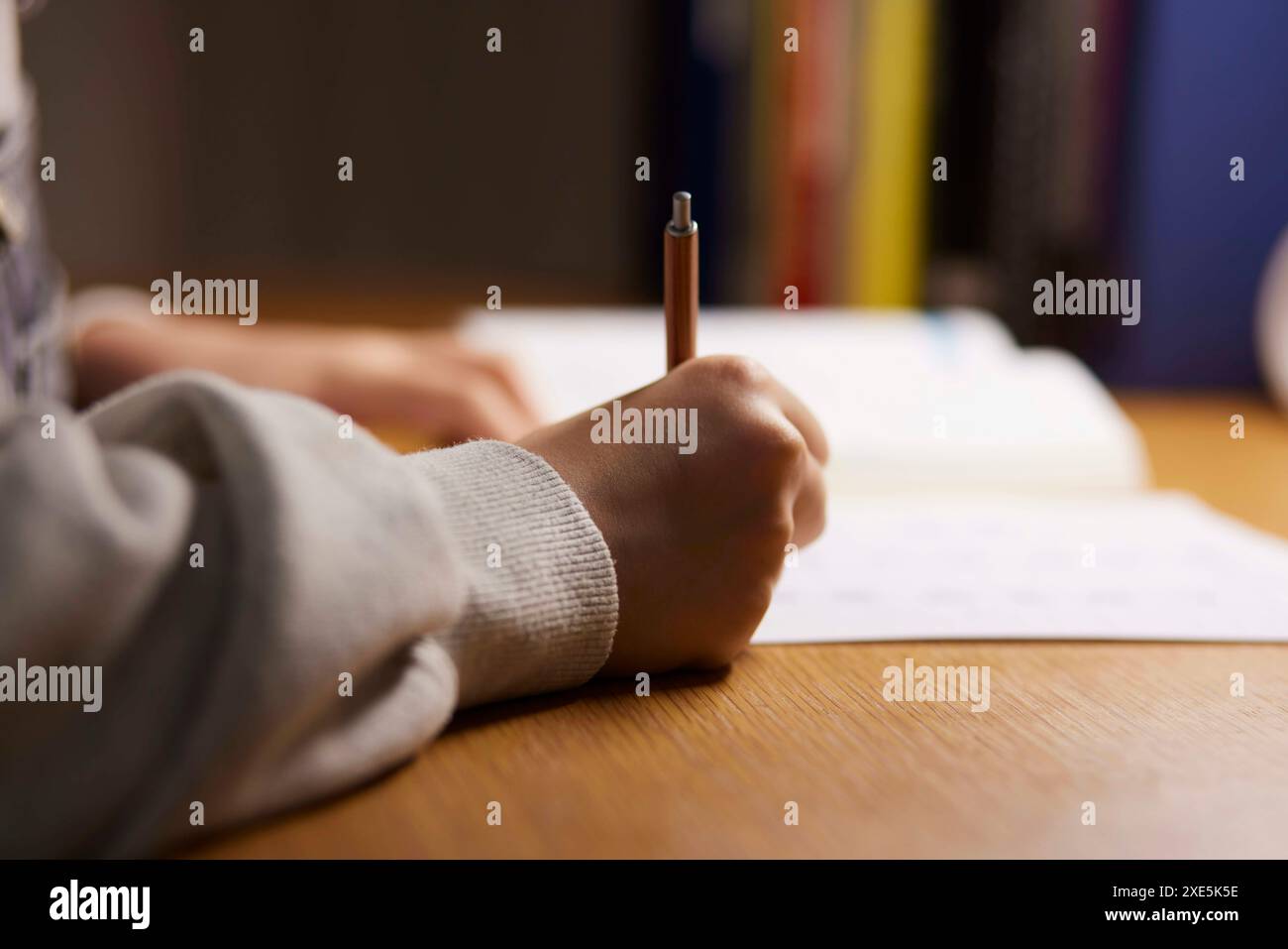 High school girl studying for an exam in her room Stock Photo - Alamy