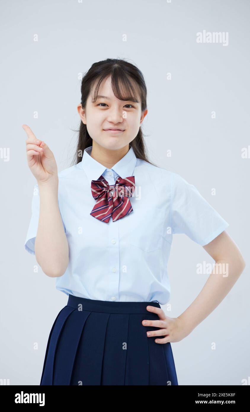 High school girls in summer uniforms Stock Photo - Alamy