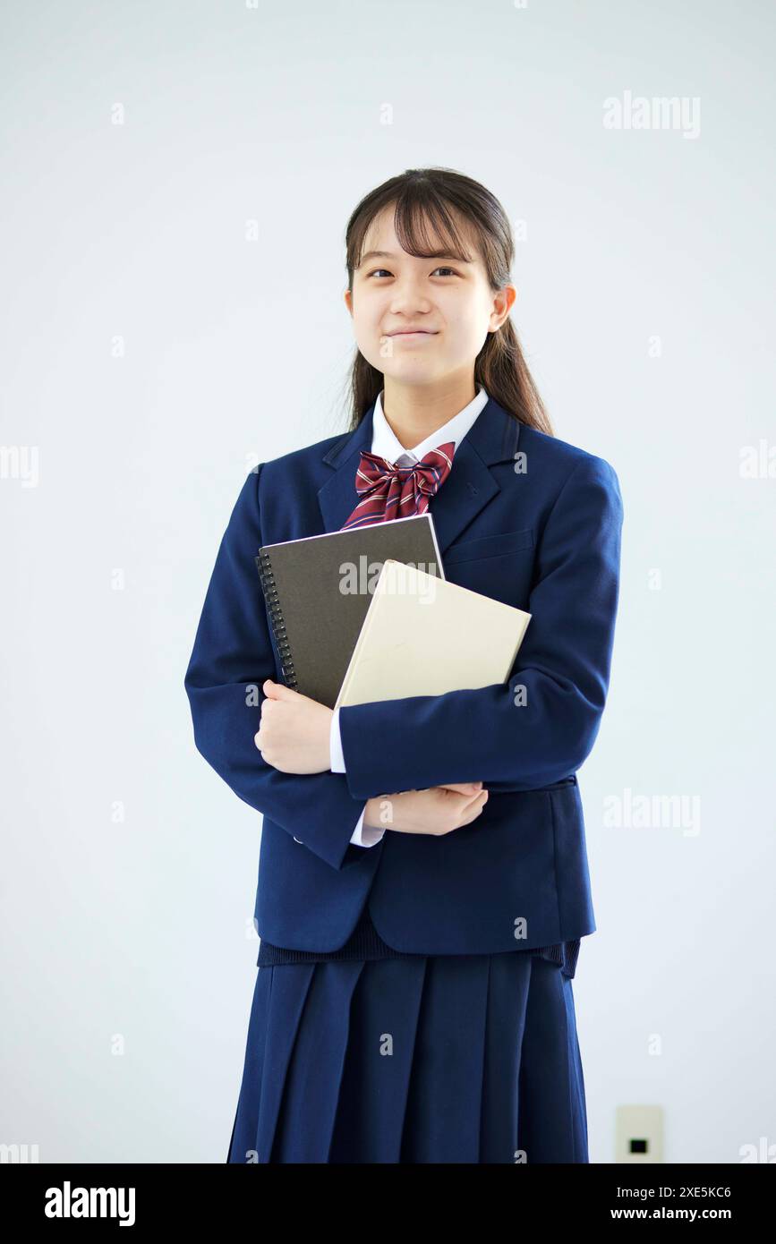 High school girls in winter uniforms Stock Photo - Alamy