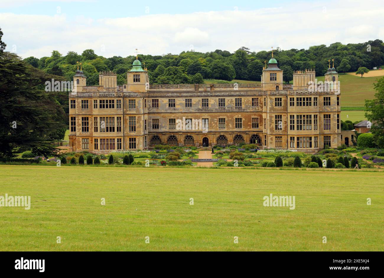 The east front of Audley End House, a largely 17th century house built ...