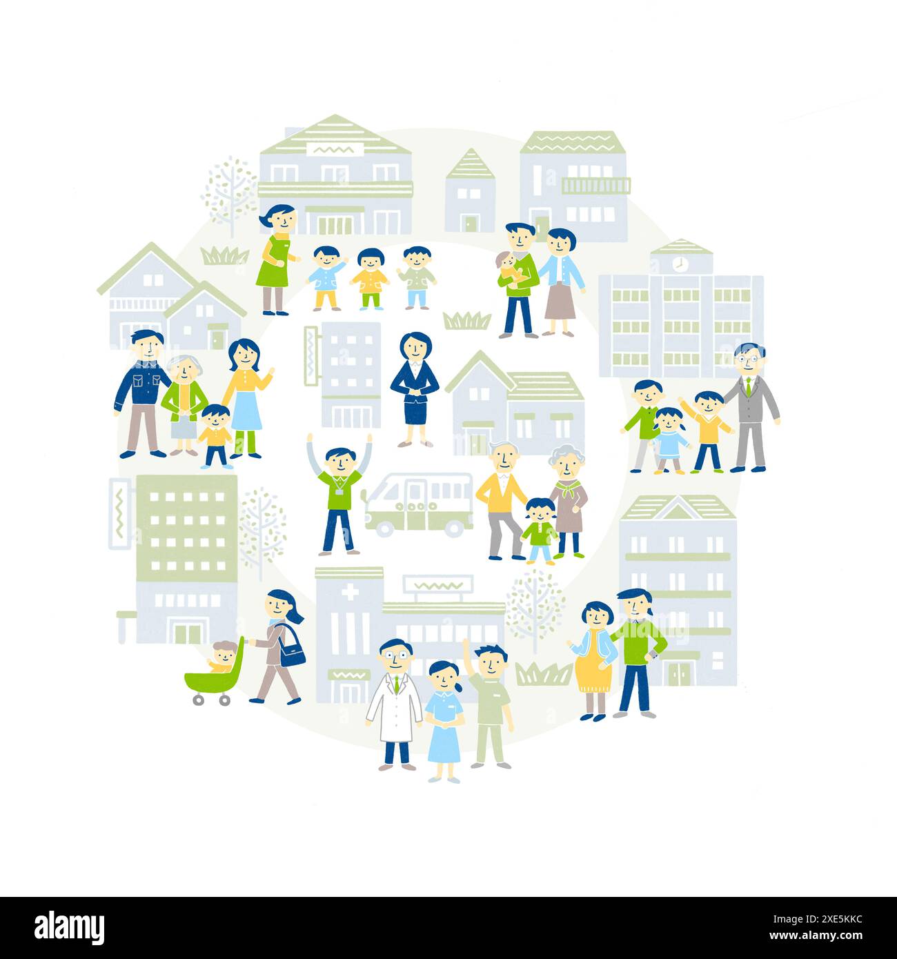 Childcare team care connected in the community Stock Photo - Alamy