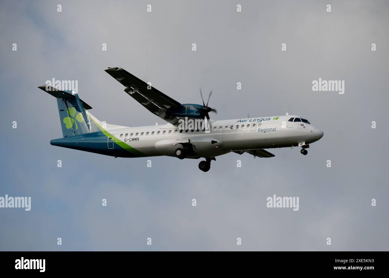 Aer Lingus Regional ATR 72-600 landing at Birmingham Airport, UK (G ...