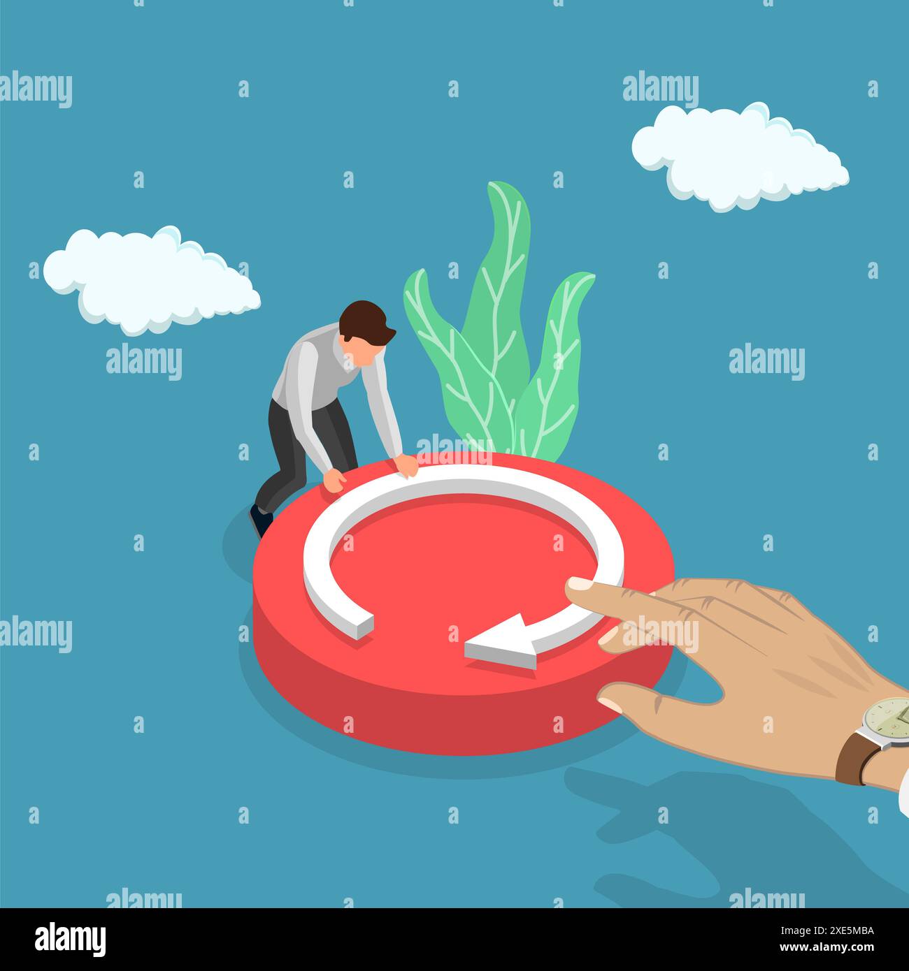 3D Isometric Flat Conceptual Illustration of Refresh, System Update 3D ...