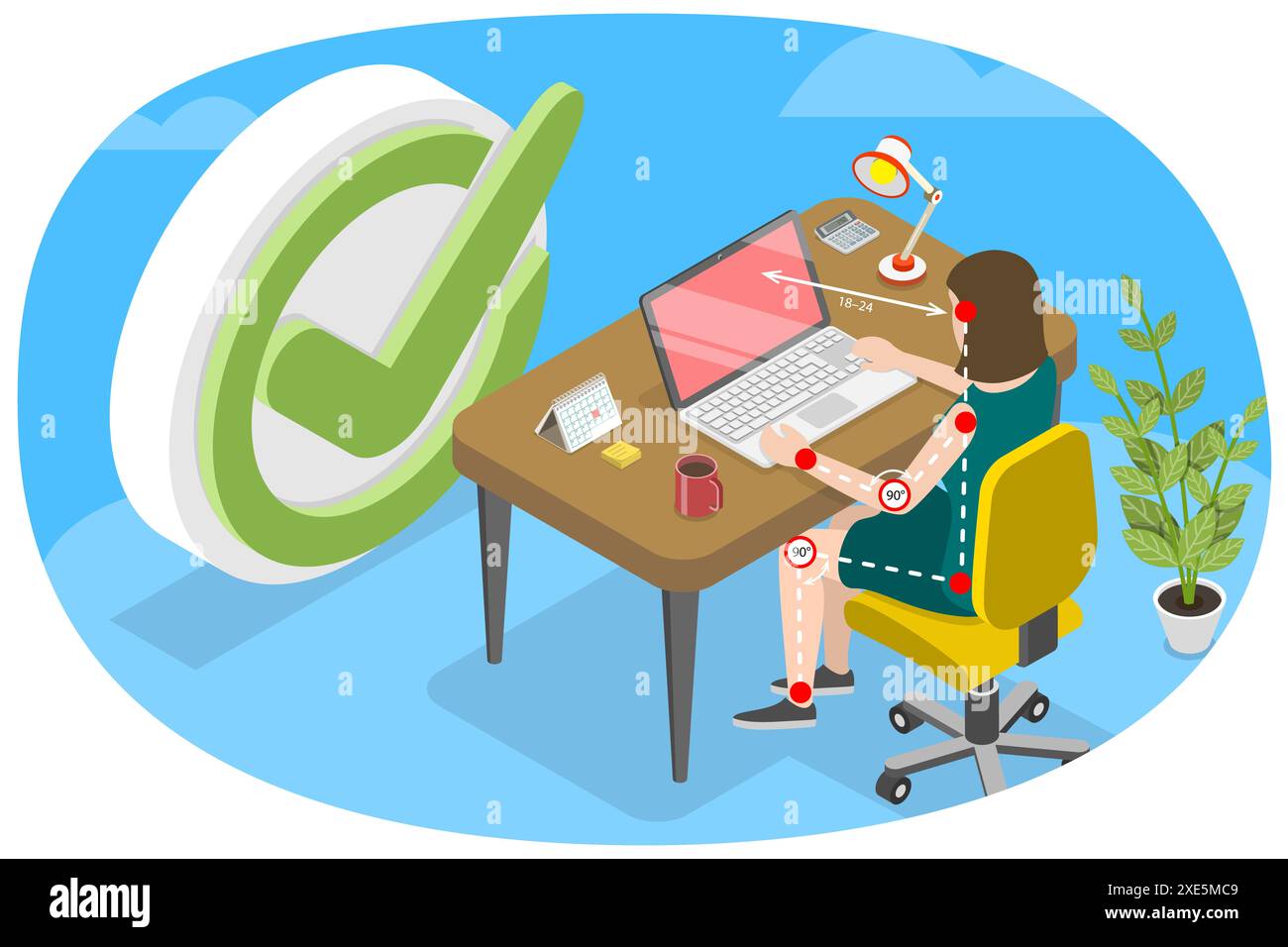 3D Isometric Flat Conceptual Illustration of Ergonomically Correct ...