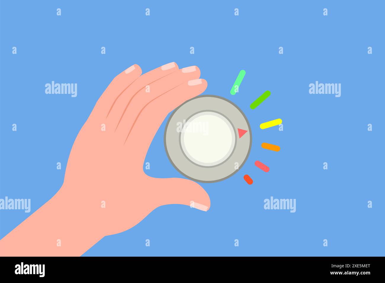 Flat Conceptual Illustration of Turning Knob, Volume Control Button ...