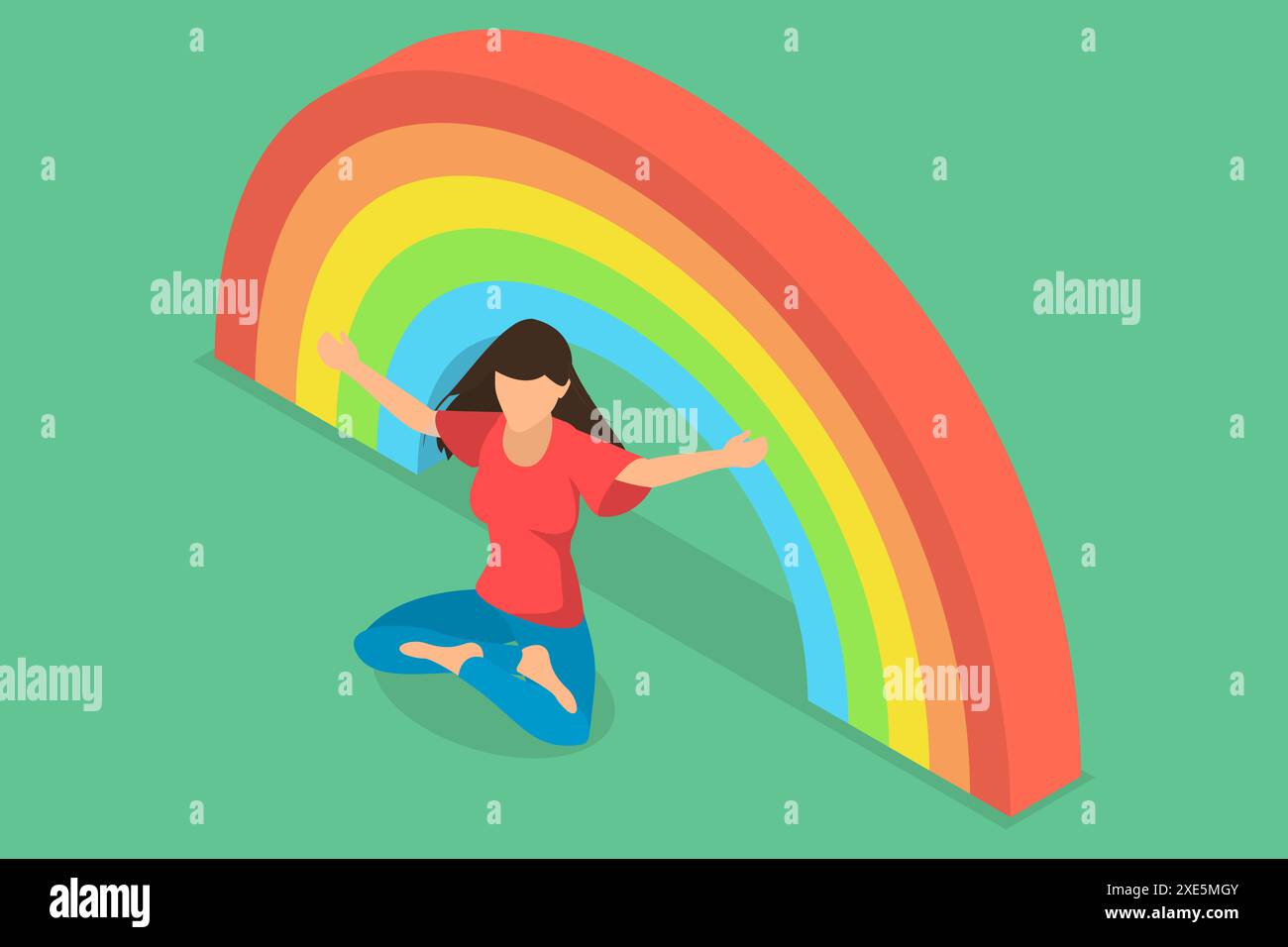 3D Isometric Flat Conceptual Illustration of Womens Mental Health ...