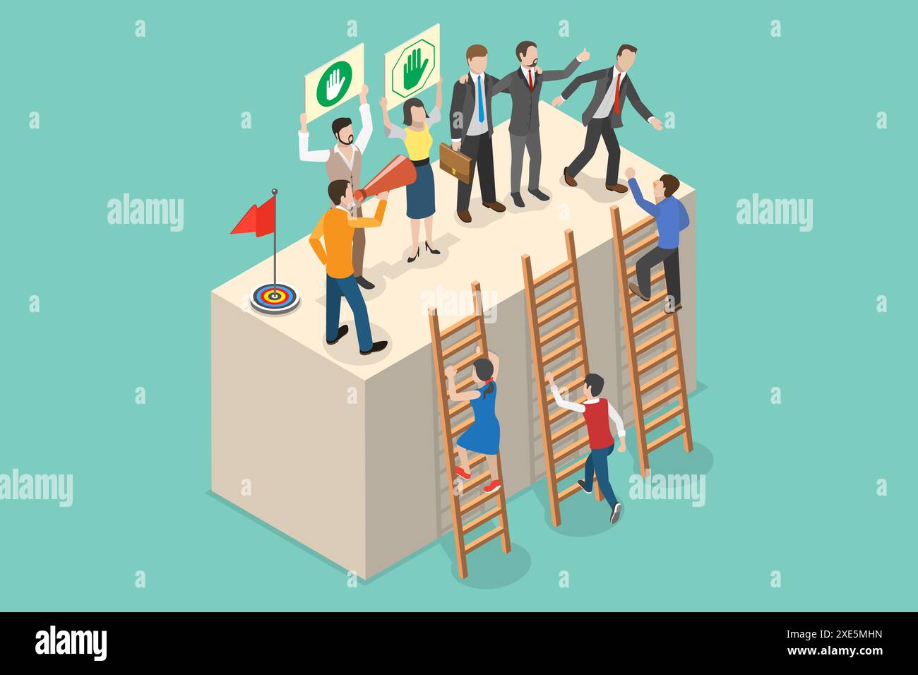 3D Isometric Flat Conceptual Illustration of Social Solidarity ...