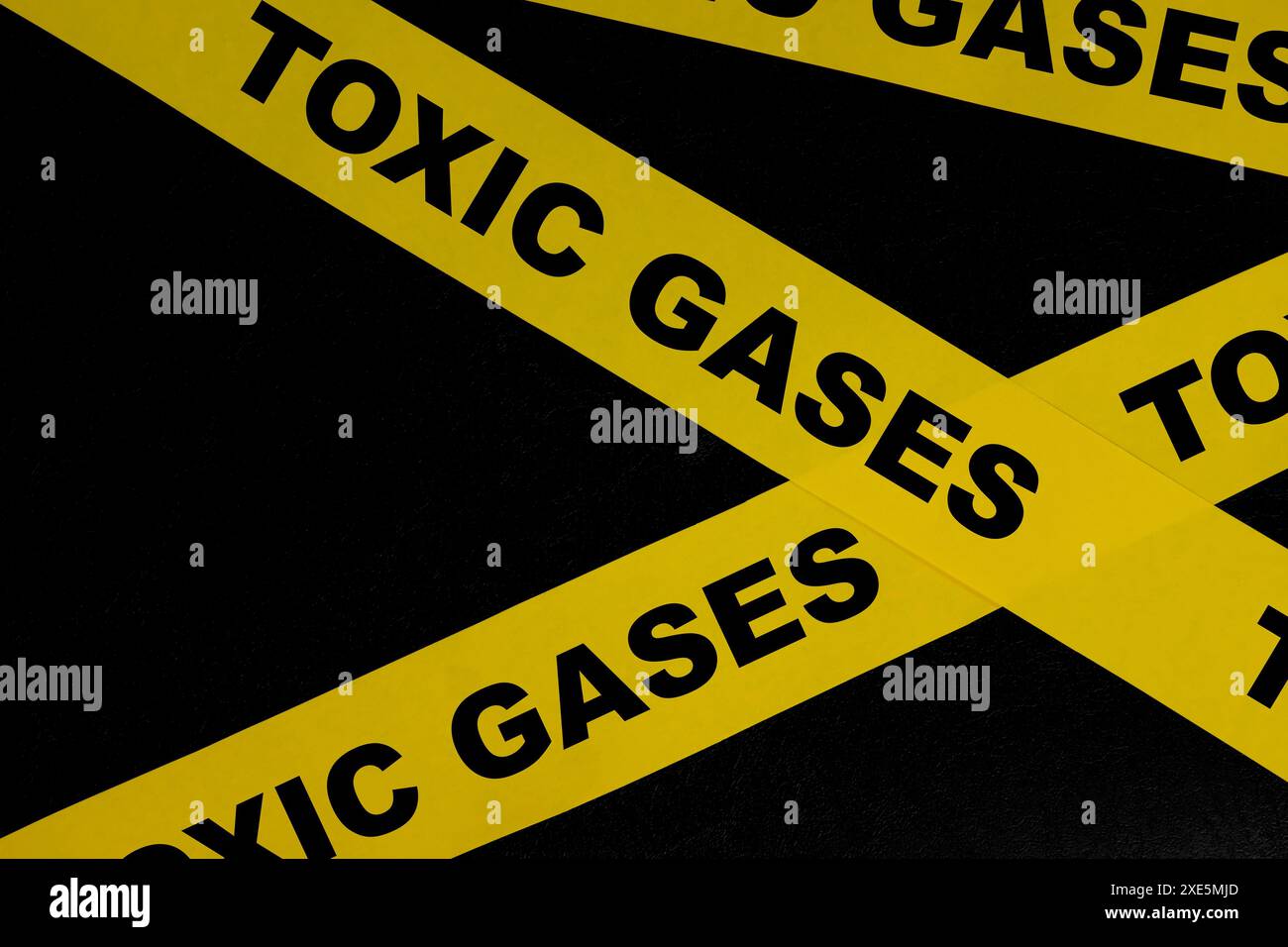 Toxic gas or fumes caution danger and warning concept. Yellow barricade ...