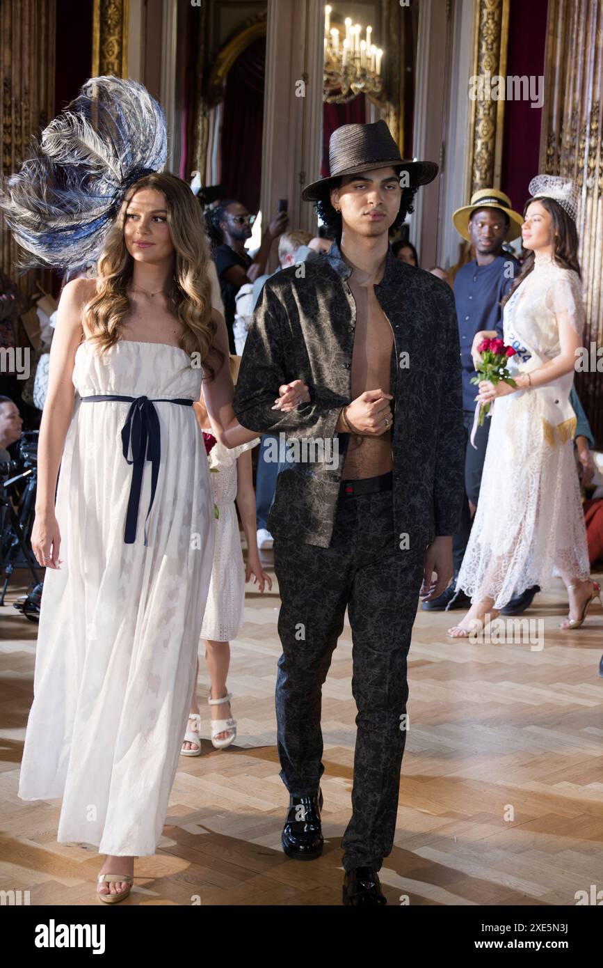 Paris, France. 25th June, 2024. Anne Kervall Couture fashion show during the AEFW FASHION SHOW ...