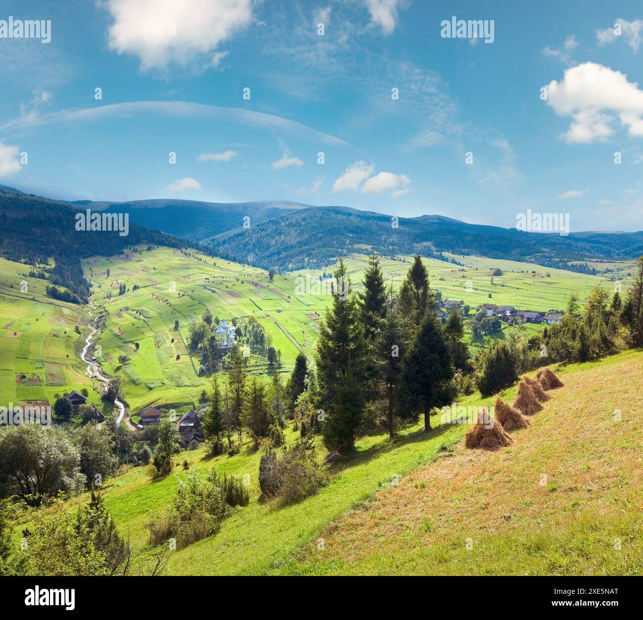 Summer mountain village Stock Photo - Alamy