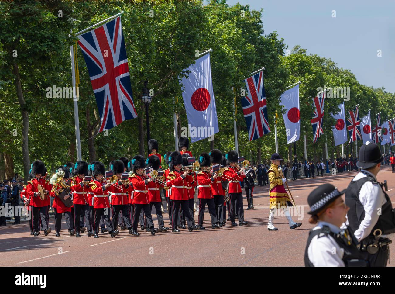 1st Batallion of Welsh Guards marching band Stock Photo - Alamy