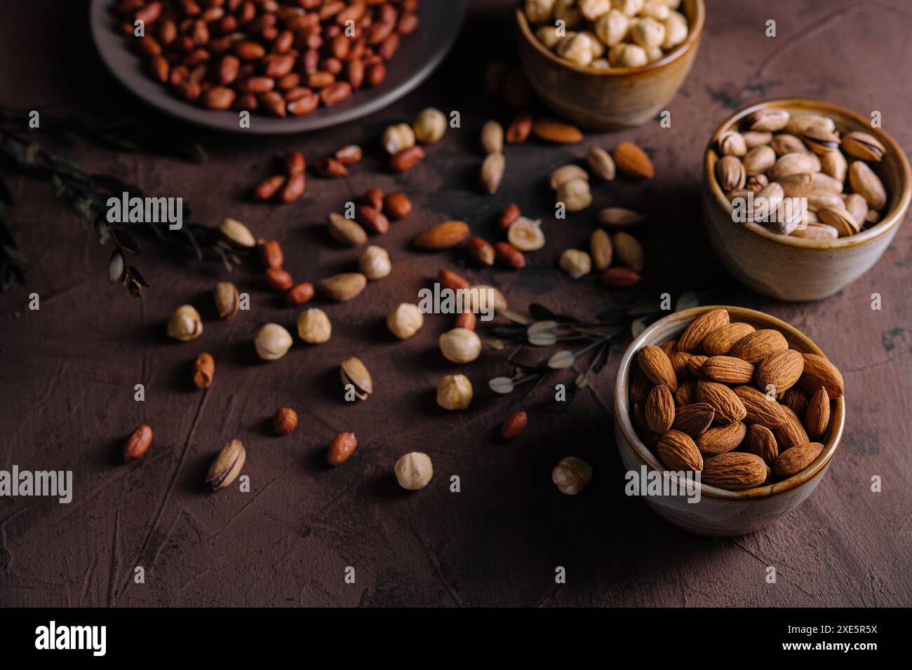 Top view of different nuts mix Stock Photo - Alamy