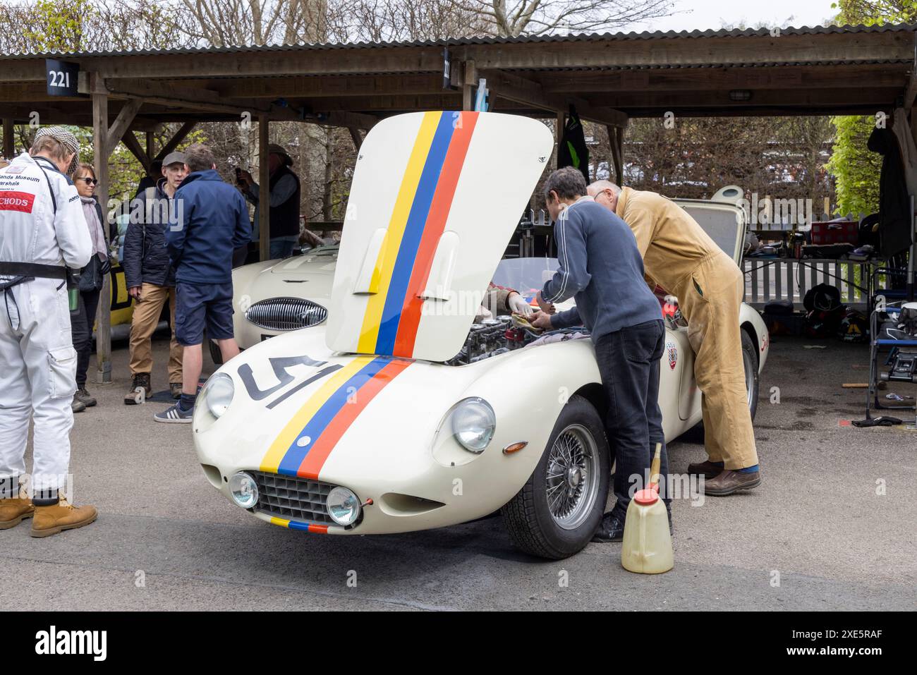 Nigel Winchester's 1955 AC Ace-Bristol in the paddock before the Peter ...