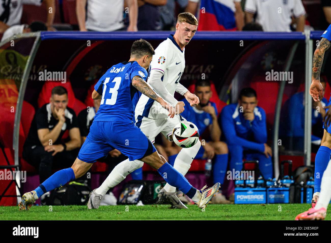 COLOGNE, GERMANY - 25 JUNE, 2024: Cole Palmer, Erik Janza, The football ...