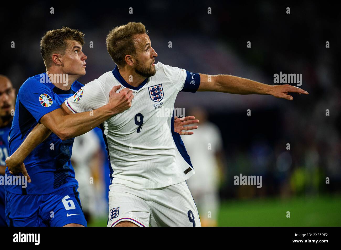 COLOGNE, GERMANY - 25 JUNE, 2024: Harry Kane, Jaka Bijol, The football ...