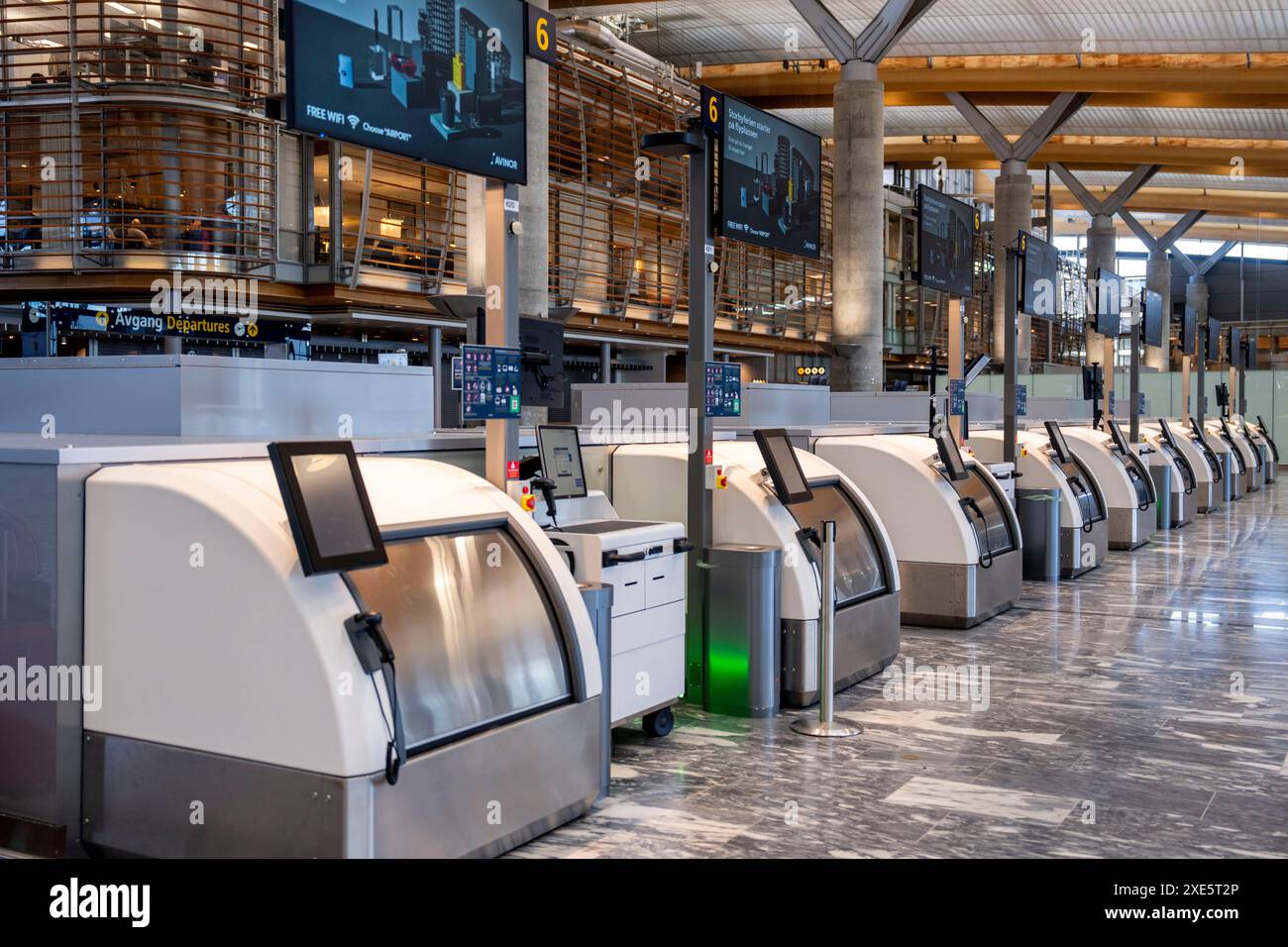 Gardermoen 20240621. Here are the new check-in machines at Oslo Airport ...