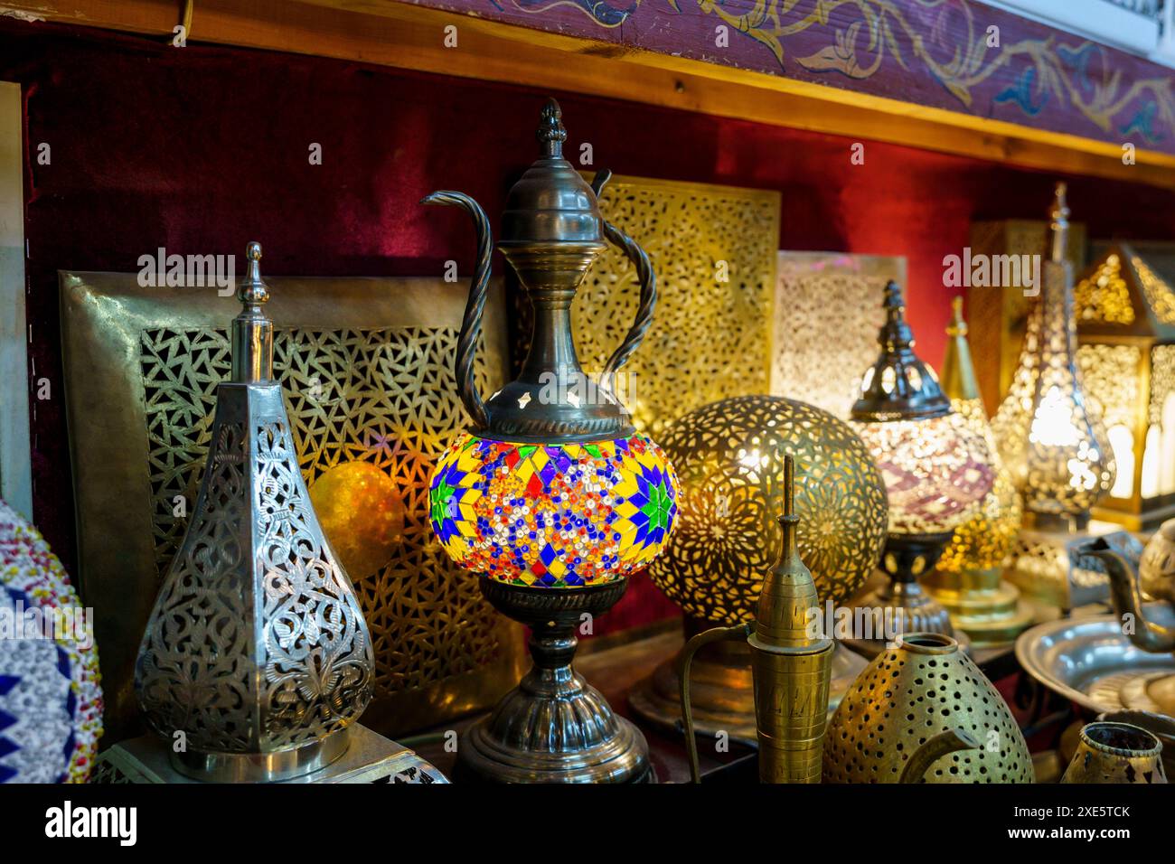 Typical islamic colored glass lamps Stock Photo - Alamy