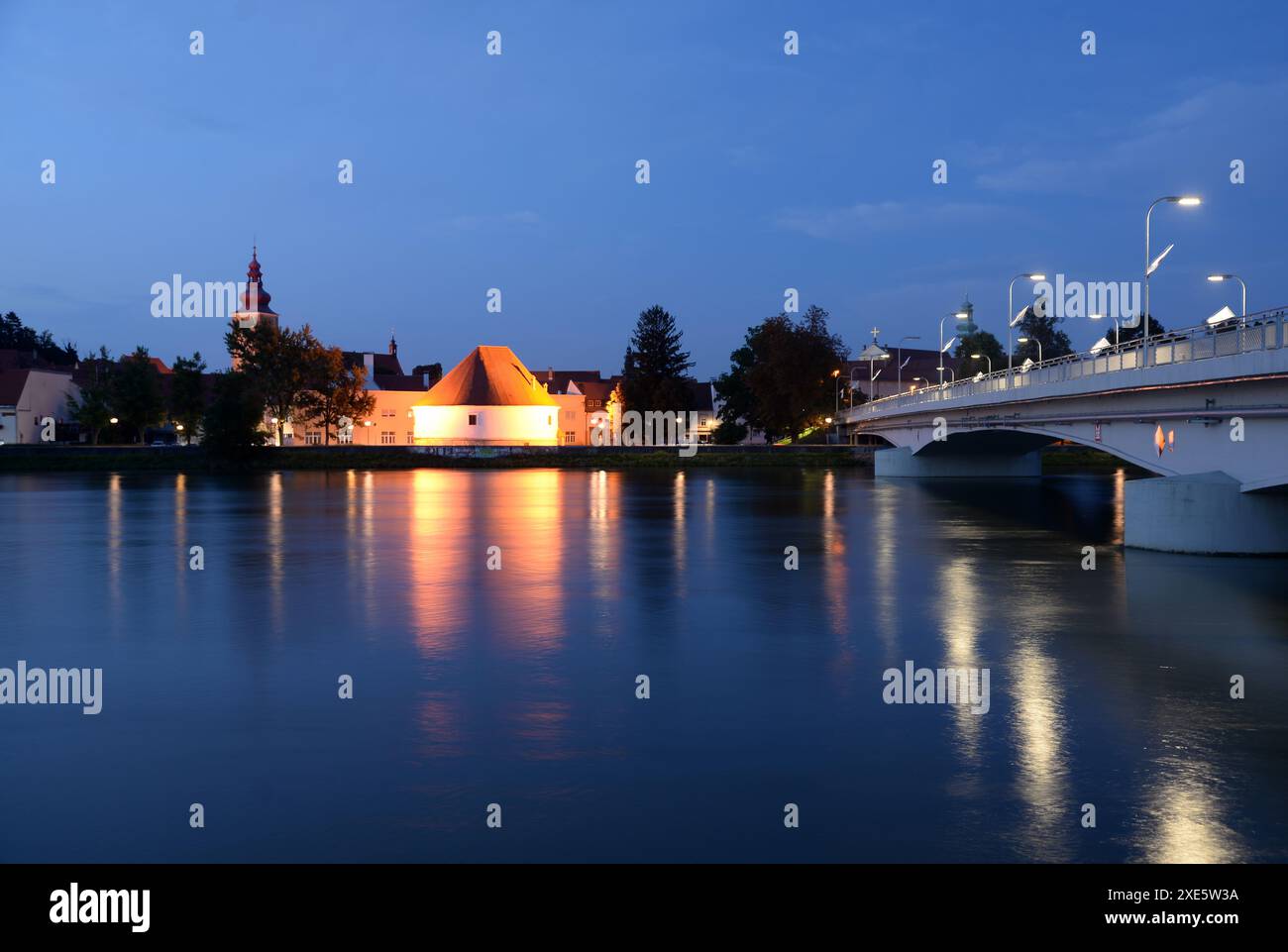 Evening on the Drava in Ptuj Stock Photo - Alamy