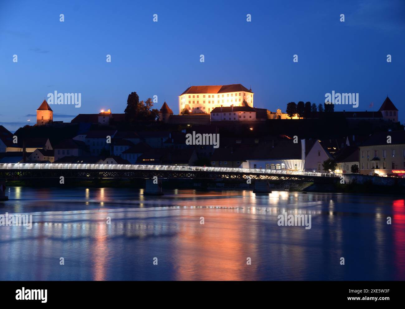 Evening on the Drava in Ptuj Stock Photo - Alamy