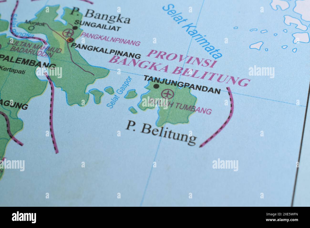 Tanjungpandan map. It is the capital of Belitung Regency, Bangka ...